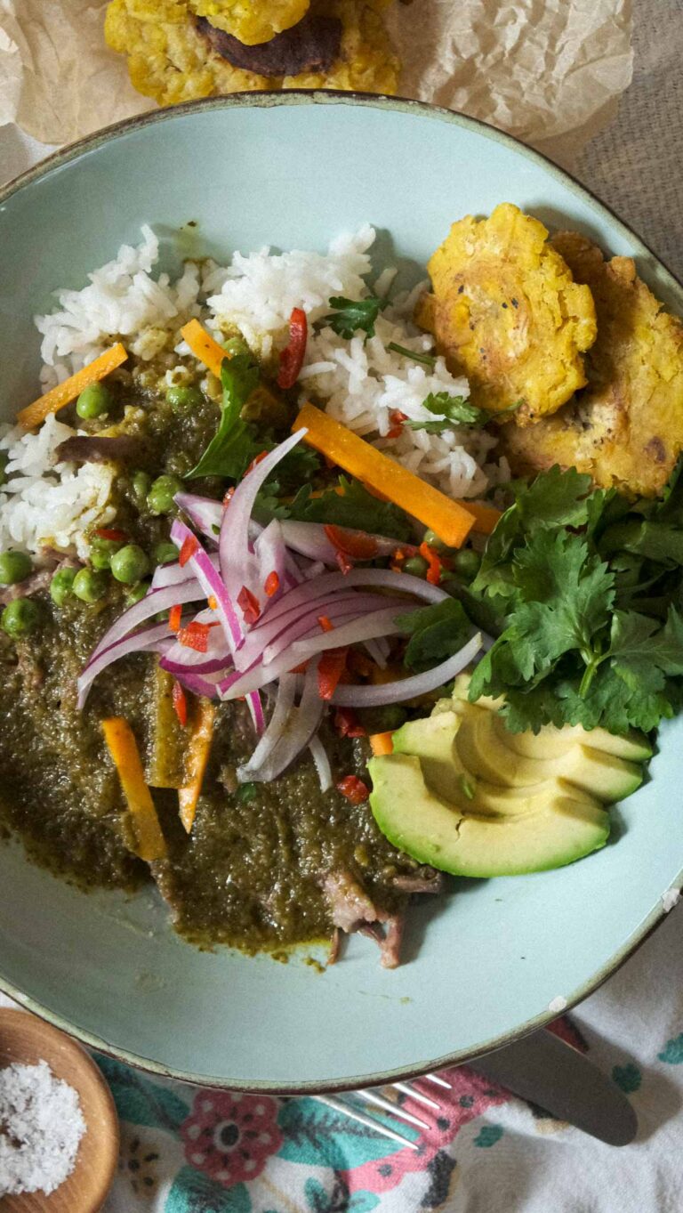Peruvian Cilantro Beef Stew (Seco de Carne) - Molé in the Wall